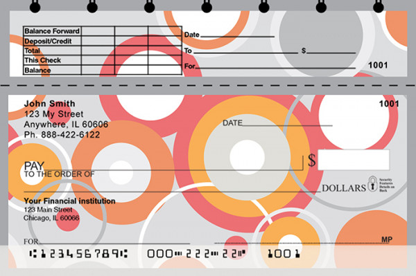 Stylish Patterns Top Stub Personal Checks